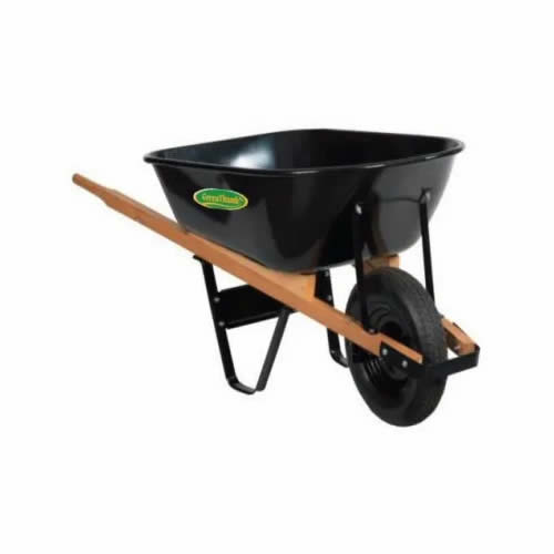 Wheelbarrow Medium Duty 22 Gauge Steel Wood Handles 5 Cu. Ft. Industrial Service Supply